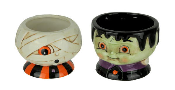 Ceramic Mummy and Monster Halloween Decor Snack Dish Set | Wish