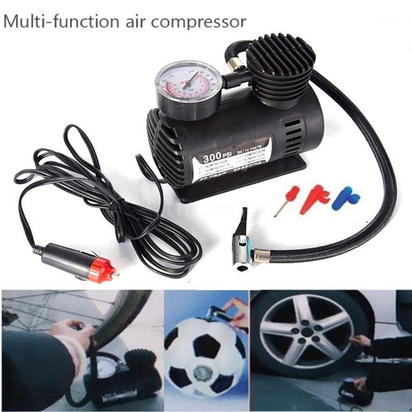 Car Mini Electric Inflation Pump Portable Tyre Air Inflator 300PSI Auto ...
