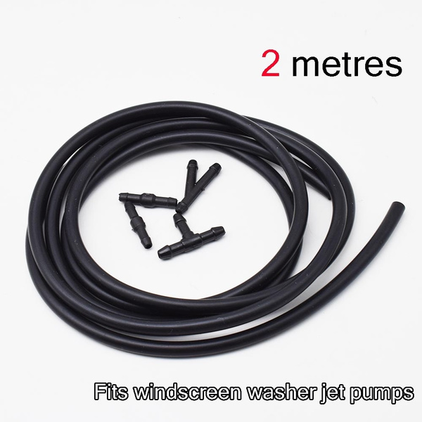 Universal 2m 3.5mm Windshield Washer Nozzle Hose Tube Pipe w/ Connector ...
