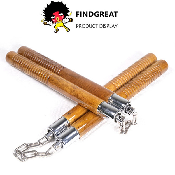 Wooden Anti-slip Nunchaku Fitness Equipment Martial Art Training ...