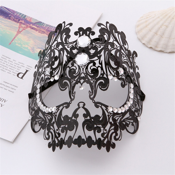 Metal Skull Mask for Halloween Venetian Masquerade Prom Fashion ...