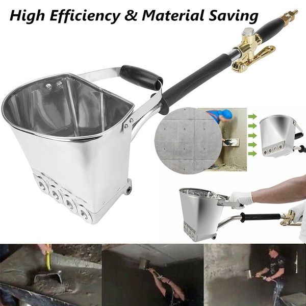 4-5L Mortar Cement Spray Gun with Hopper Bucket Wall Sprayer Stucco ...