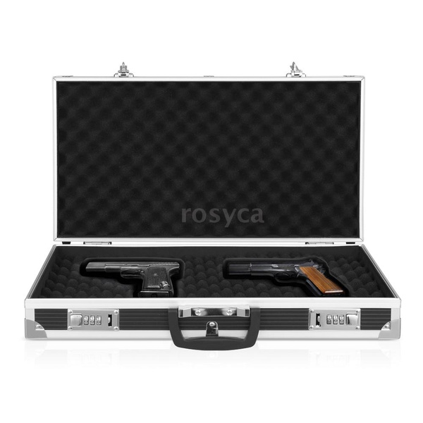 IKayaa Aluminum Framed Hard Locking Pistol Gun Case Handgun Revolver ...
