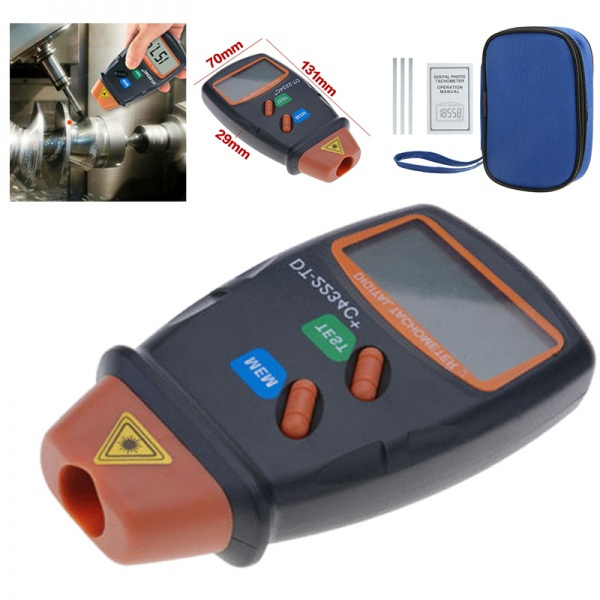 New DT2234C Digital LCD Laser Tachometer Rev Counter Non-contact Speed ...