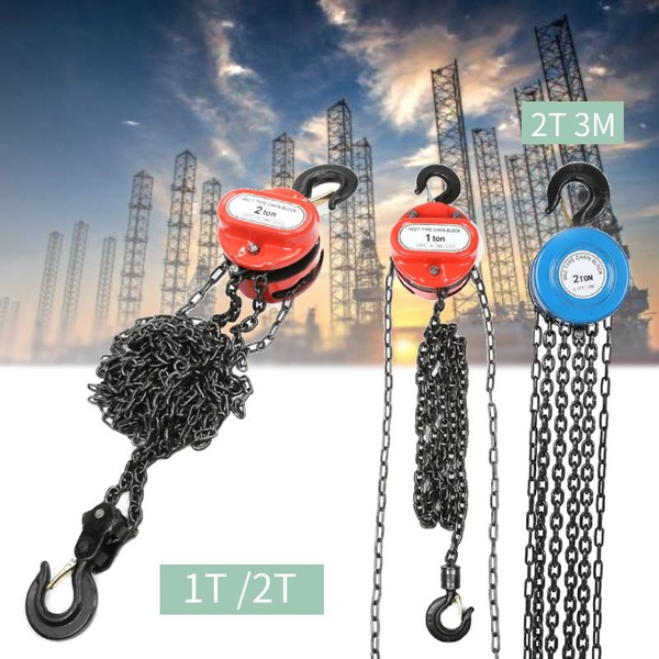 Chain Hoist Block And Tackle 1 / 2 Ton Winch Capacity Engine Lift ...