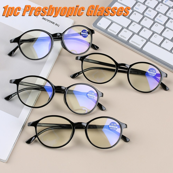 1pc Classic Round Frame Reading Glasses For Men Women Anti Blue Rays ...