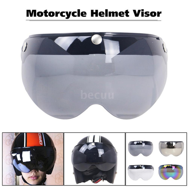 Universal Motorcycle Helmet Visor Windproof 3-Snap Front Flip Up Visor ...