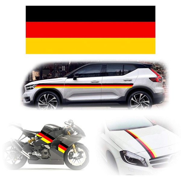 3D Car Sticker Germany Italy France Flag Stripe Car Hood Vinyl Sticker ...