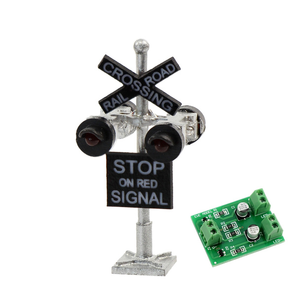 1PCS N Scale Railroad Crossing Signal LED made + Circuit board (2 OR 4 ...
