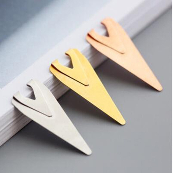 10 Pcs/pack Simple Style Metal Paper Clip Bookmark Stationery School ...