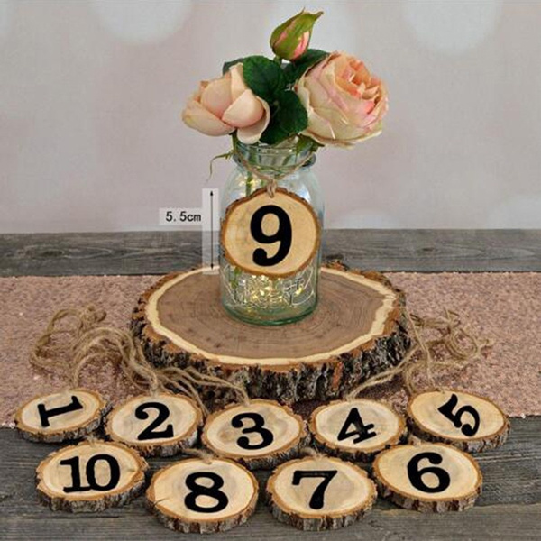 Numbers Wooden Hanging Table Cards Place Holder Table Number Figure ...