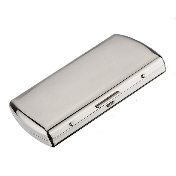 Fashion Male Metal Cigarette Boxes Gift Portable Smoking Box Stainless ...