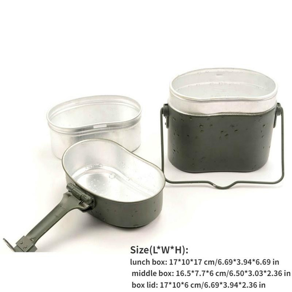 Army Lunch Box Outdoor Camping Tablewares Germany Military Mess Kit ...