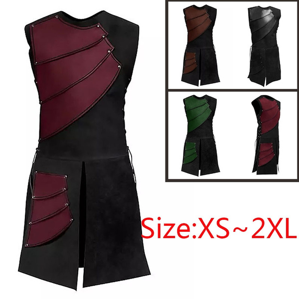 Mens Leather Vest Armor Medieval War Larp Knight Warrior Costume Armour ...