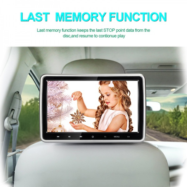 New Useful 10.1" Car Headrest LCD Monitor Video Games DVD Player FM USB ...