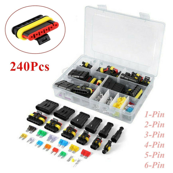240Pcs Pin Car Truck Electrical Wire Waterproof Connector Plug Terminal ...