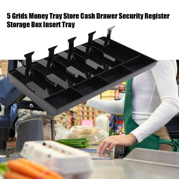 Lightweight Easy Install 5 Grids Money Tray Store Cash Drawer Security ...