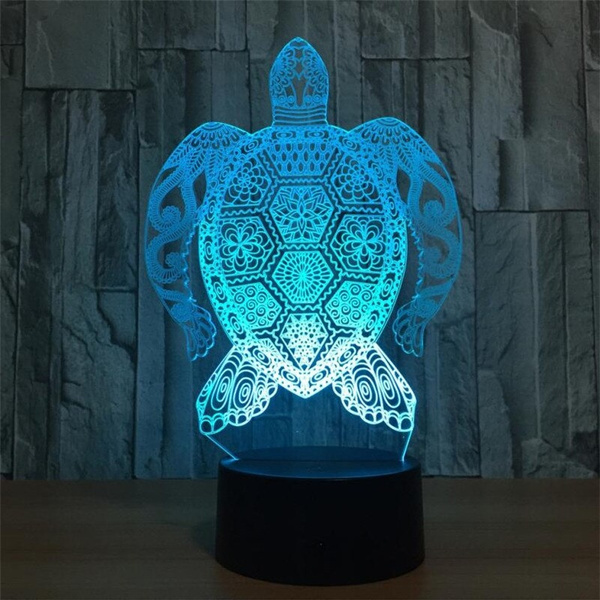LED night light Turtle Moon Lamp valentines day gift USB Charging 3D ...