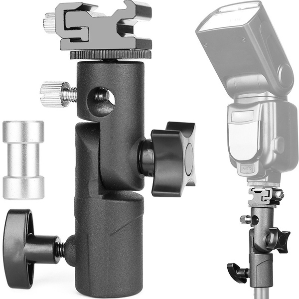 E Type Metal Flash Bracket Universal Hot Shoe Speedlite Umbrella Holder ...