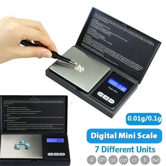 1PC Electronic Digital Pocket Scale 0.1/0.01g Precision Mini Jewelry Weighing Scale Backlight ...