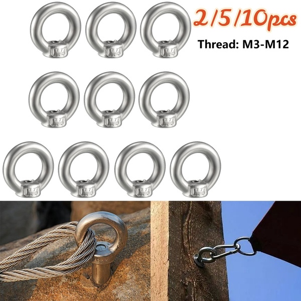 2/5/10pcs M3-M12 Female Thread 304 Stainless Steel Lifting Eye Nuts ...