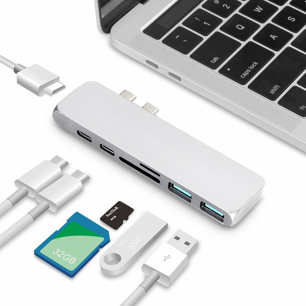USB C HUB Type C Thunderbolt 3 Dock 5 in 1 USB-C Adapter Dongle Combo ...