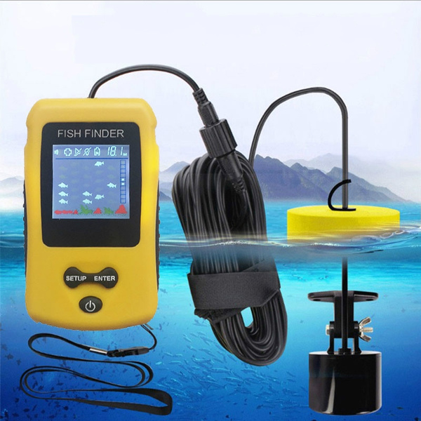 Portable 100M High-intensity Wireless Fish Detector Sonar Sensor Depth ...