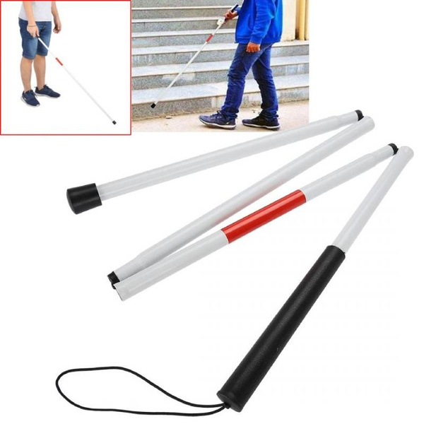 Folding Canes Crutch Blind Reflective Walking Stick For Vision Impaired ...