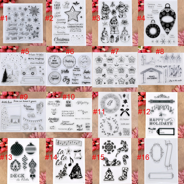 Merry Christmas Snowflake Santa Star Ball Tree Wreath Scrapbook DIY ...