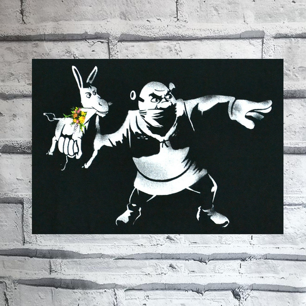 Tin Sign Shrek Tossing Donkey Metal Poster Wall Art Decor Rustic Plaque ...