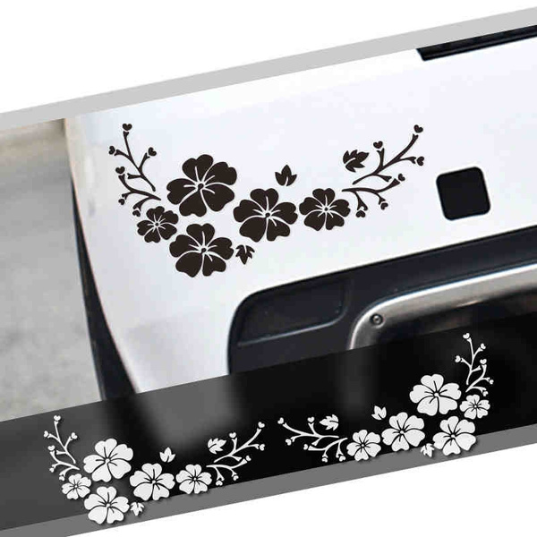 Noizzy® 2× Floral Car Stickers Plum Bumper Window Blossom Auto Vinyl ...