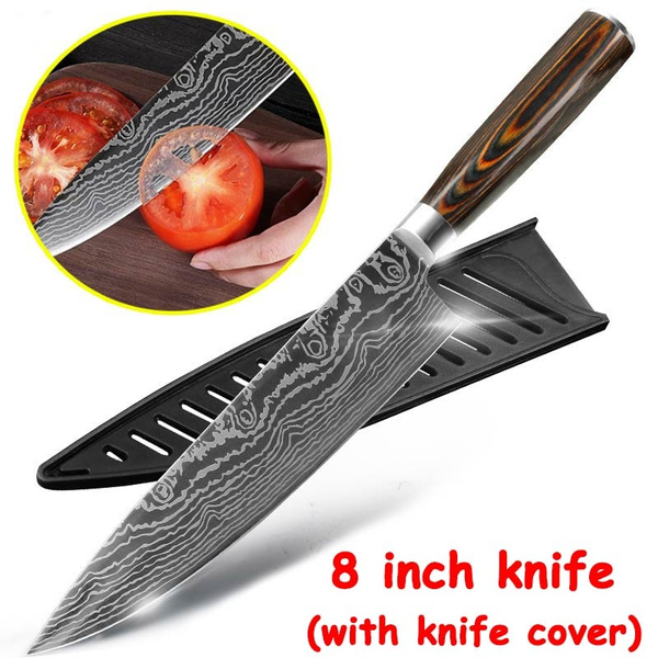 8 Inch Kitchen Knife Chef Knives Japanese 7CR17 High Carbon Stainless ...