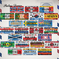 Putuo - 26 Kinds of Country License Plate Signs Vintage Wall Decor (6"× ...