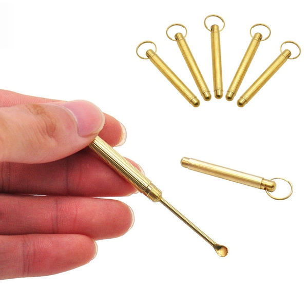 Collapsible Snuff Spoon Sniffer Snorter Metal Tobacco Pipe Shovel Key ...