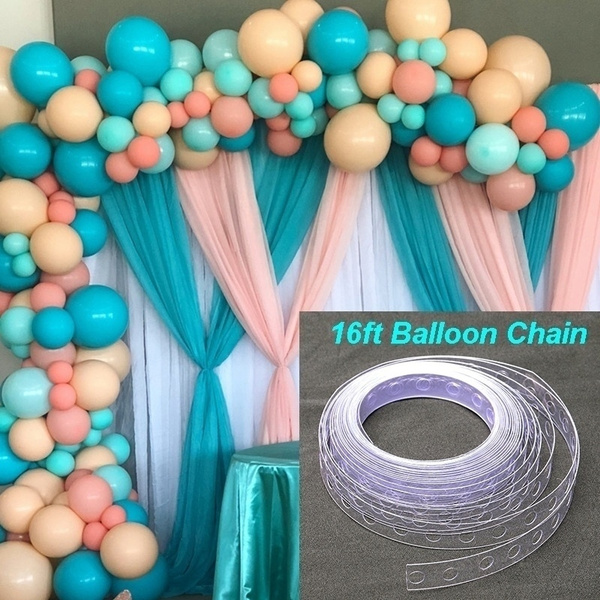 16Ft Balloon Decorating Strip Balloon Arch Chain Link with Precut Holes ...