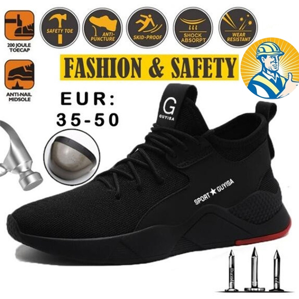 Fashion Steel Toe Shoes Kevlar Fiber Safety Shoes Breathable Steel Toe ...