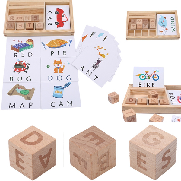 Children's intellectual development toy Wooden Spell Alphabet Puzzle ...