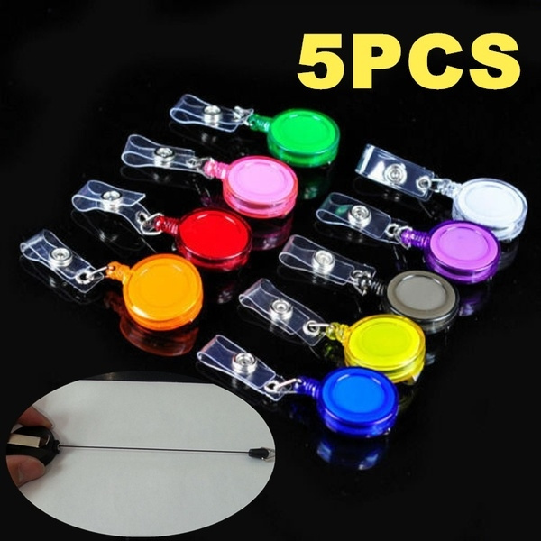 5 pcs/lot Retractable Ski Pass ID Card Badge Holder Reel Pull Key Name ...