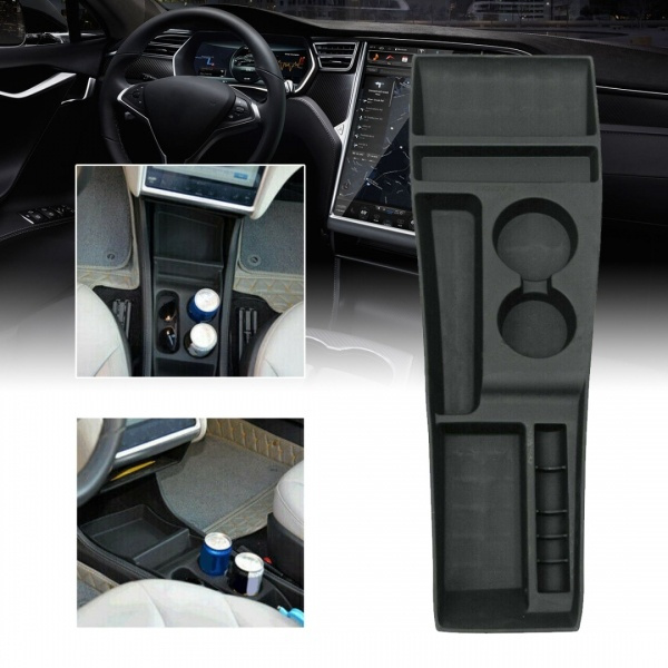 Silicone Front Black Center Console Storage Box For Tesla Model X / S ...