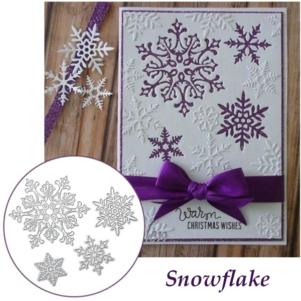 4Pcs/Set Snowflake Cutting Dies Christmas Dies Metal Cutting Dies ...