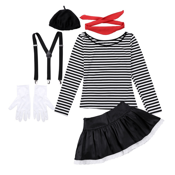 Women's Ladies French Mime Artist Circus Halloween Costumes | Wish