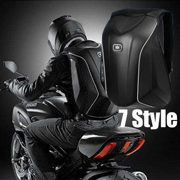 Large Capacity Motorcycle Backpack Frosted Carbon Fiber Hard Turtle ...