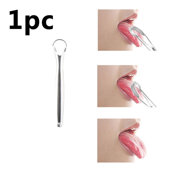1pc Tongue Cleaner Stainless Steel Rustproof Tongue Scrapers Effective ... 1pc Tongue Cleaner Stainless Steel Rustproof Tongue Scrapers Effective ...