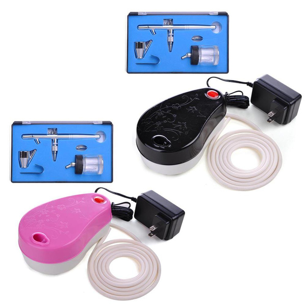 Yescom 0.3 mm Mini Airbrush Kit Air Compressor Dual Action Gravity Feed ...