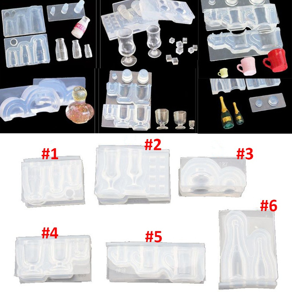 1pcs Real Mini Milk Bottle Goblet Cup Silicone Mold Epoxy Resin Molds ...