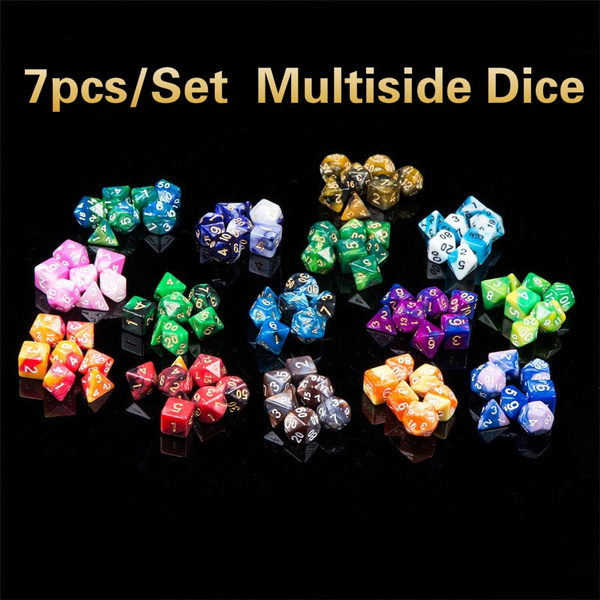 7pcs/Set TRPG Game Polyhedral D4-D20 Multi Sided Multicolor Acrylic Dice | Wish
