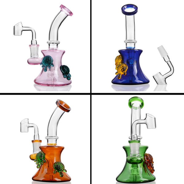 Pink Dab rig water glass pipe with 14mm glass banger Tortoise for dabs ...