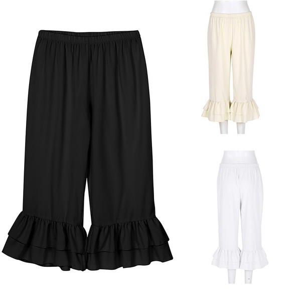 Victorian Costume Women's Renaissance Ruffles Hem Bloomers Steampunk ...