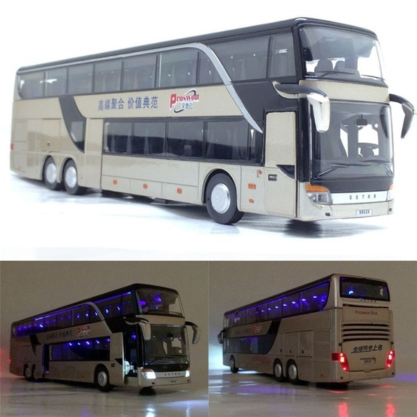 High Quality Alloy Pull Back Bus Model High Imitation Double ...