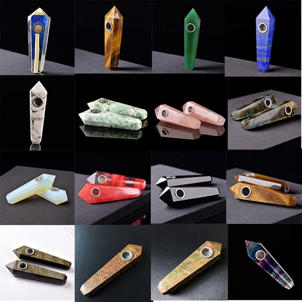 Natural Quartz Smoking Pipe Crystal Stone Obelisk Wand Point Cigars ...